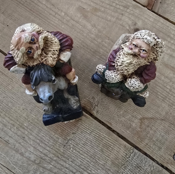 Hand Crafted | Art | Set Of Whimsical Resin Santa Sculptures By Sharon ...